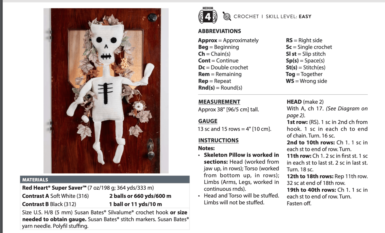 How to Crochet a Skeleton Pillow (Mr. Bones)