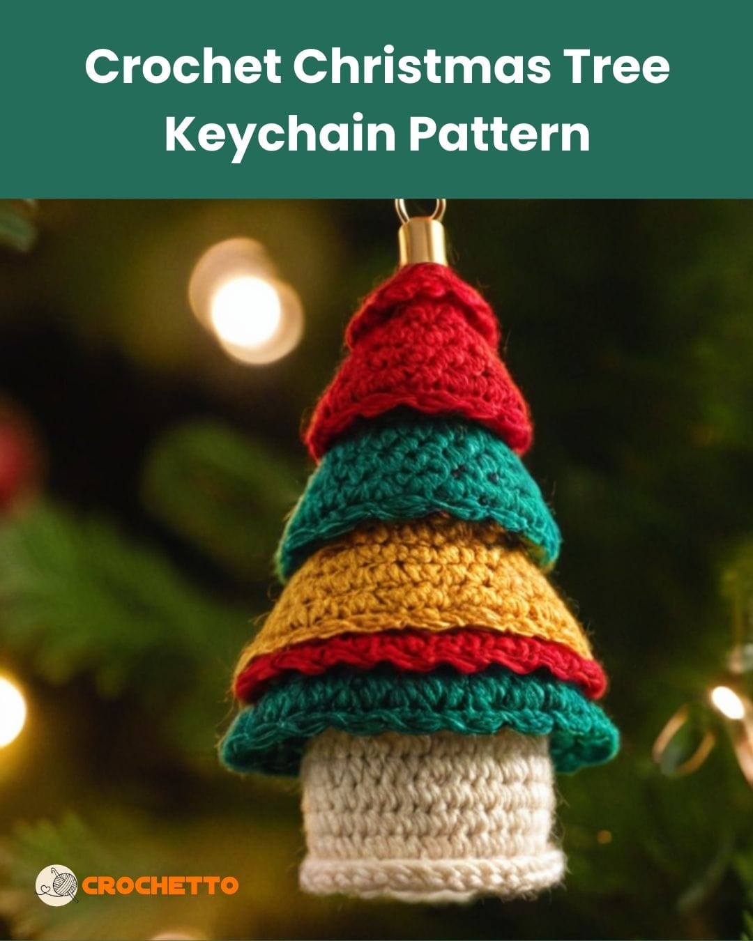 Crochet Christmas Tree Keychain Pattern