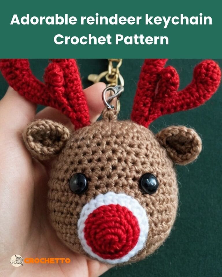 Adorable reindeer keychain Crochet Pattern