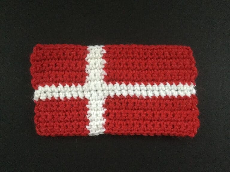 Crochet Danish Flag Dishcloth